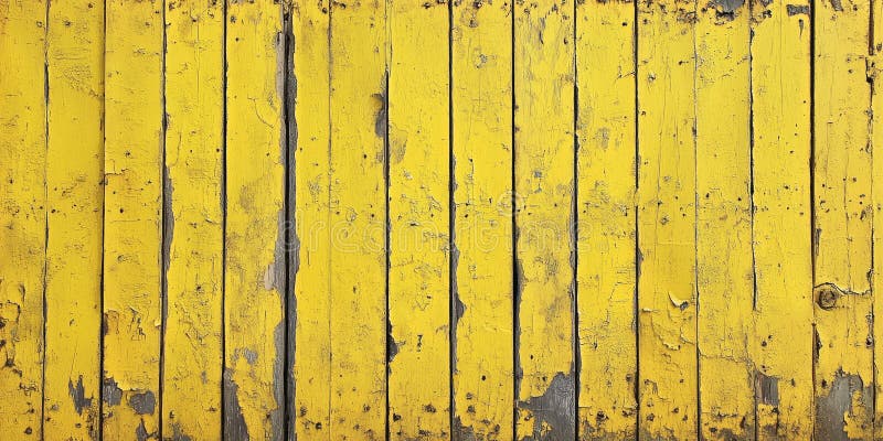 Weathered Yellow Wooden Planks with Peeling Paint and Rustic Texture ...