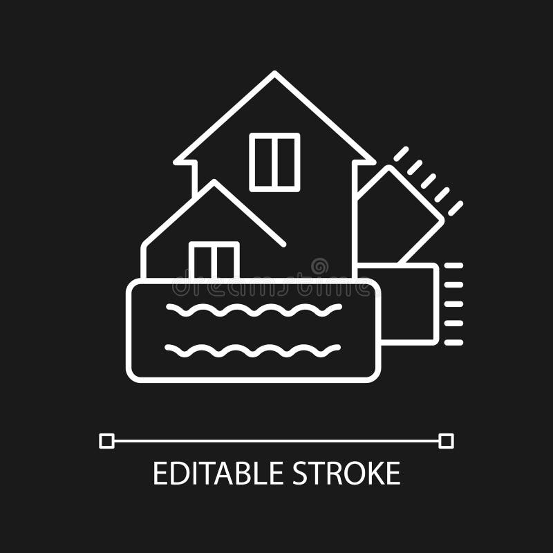 Weatherization White Linear Icon for Dark Theme Stock Vector ...