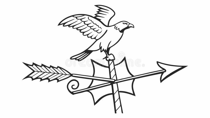 Weathervane with Bird Arrow. Wind Direction Indicator. Vector Design ...