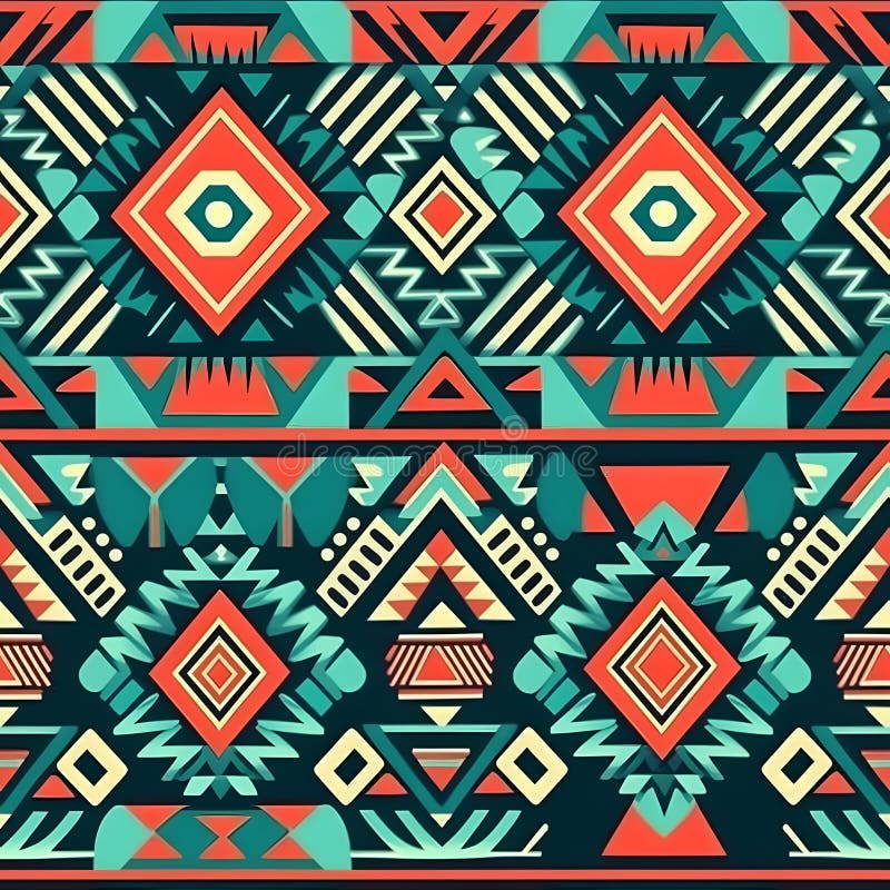 Weave the Threads of Aztec Tradition in Seamless Patterns Stock ...
