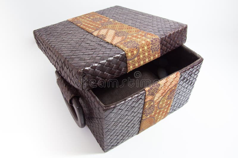 Weaved Box with Batik Decoration Stock Image - Image of surface, weave ...