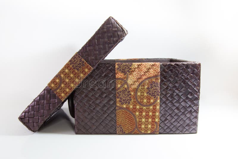Weaved Box with Batik Decoration Stock Image - Image of basket, wood ...