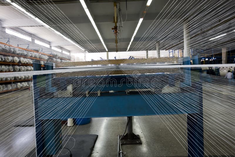Warping Machine in a Textile Weaving Factory Stock Photo - Image of ...