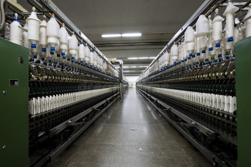 Warping Machine in a Textile Weaving Factory Stock Photo - Image of ...