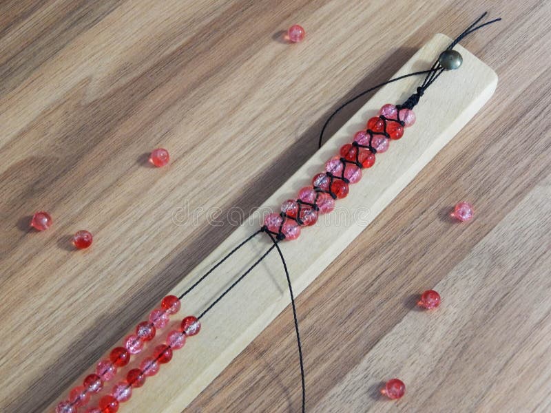 Weaving a Bright Bracelet. Process Stock Image - Image of design, color ...