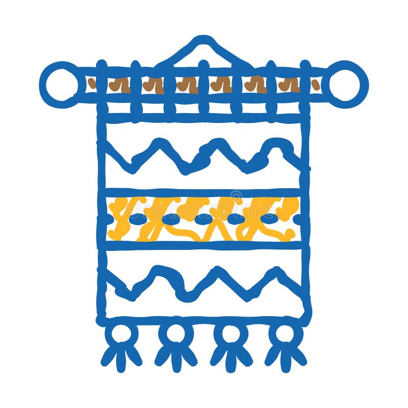 Weaving Carpet Icon Doodle Illustration Stock Vector - Illustration of ...