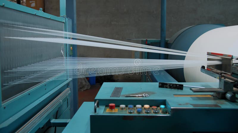 Weaving Factory Workshop. Thread Coloring. Textile Factory Equipment ...