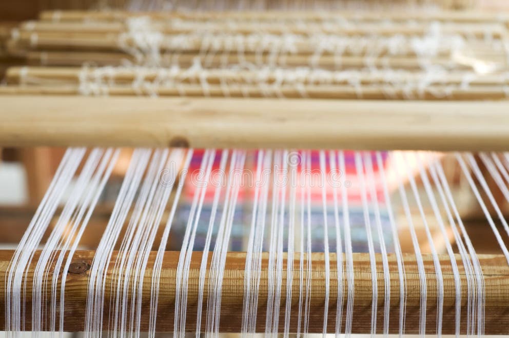 Weaving loom stock image. Image of wood, fabric, manufacturing - 31437023