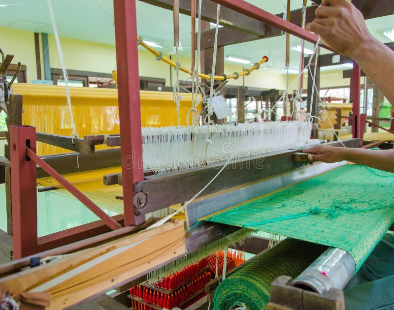 Weaving Loom and Shuttle on the Warp Stock Image - Image of fiber, hand ...