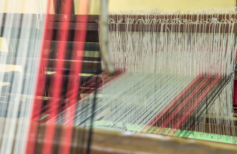 Weaving Loom and Shuttle on the Warp Stock Photo - Image of textile ...