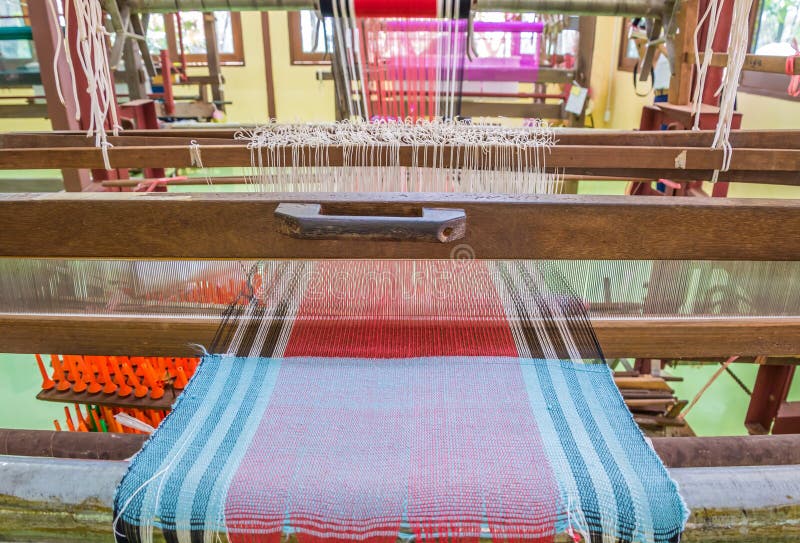 Weaving Loom and Shuttle on the Warp Stock Photo - Image of textile ...