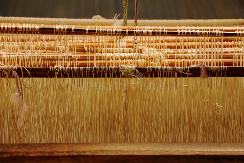 Weaving loom for silk stock image. Image of silk, arts - 77107697