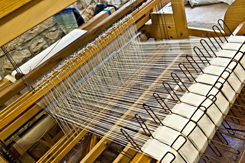 Weaving machine stock image. Image of wool, wood, wooden - 19351911
