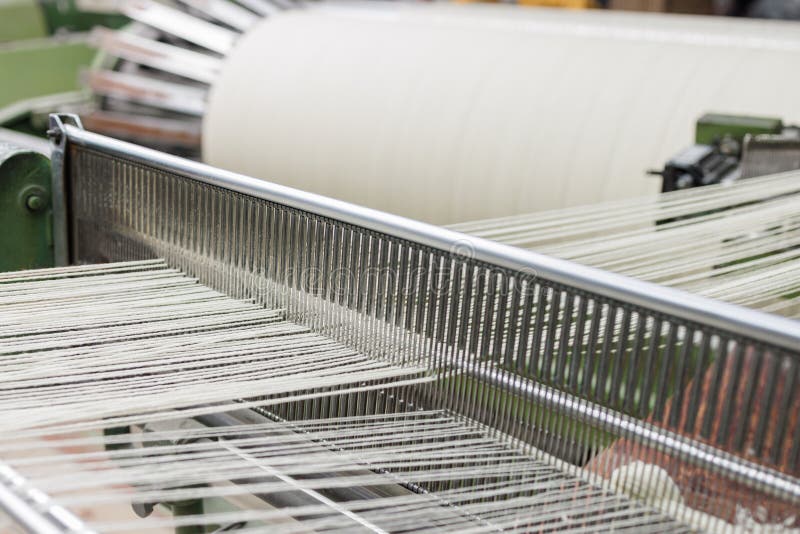 Weaving Machine Operation Textile Production Modern Factory Stock ...