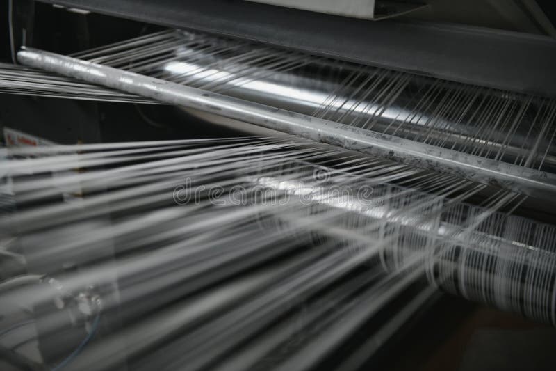 Weaving Machines of the Factories. Production of Textiles Stock Photo ...