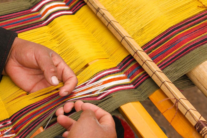 Men Weaving in the Peruvian Andes at Taquile Island on Puno Peru at ...