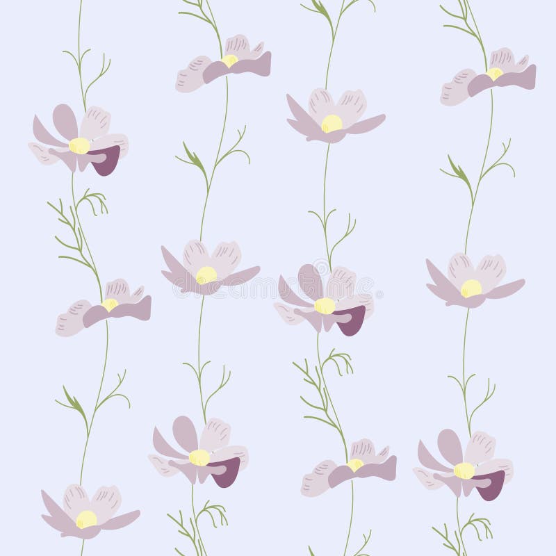 Weaving Pattern of Violet Flowers. Flat Flowers. Illustration for Any ...