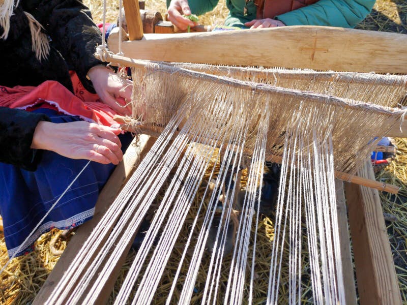 Weaving the Rug by Hand on the Machine Stock Image - Image of work ...
