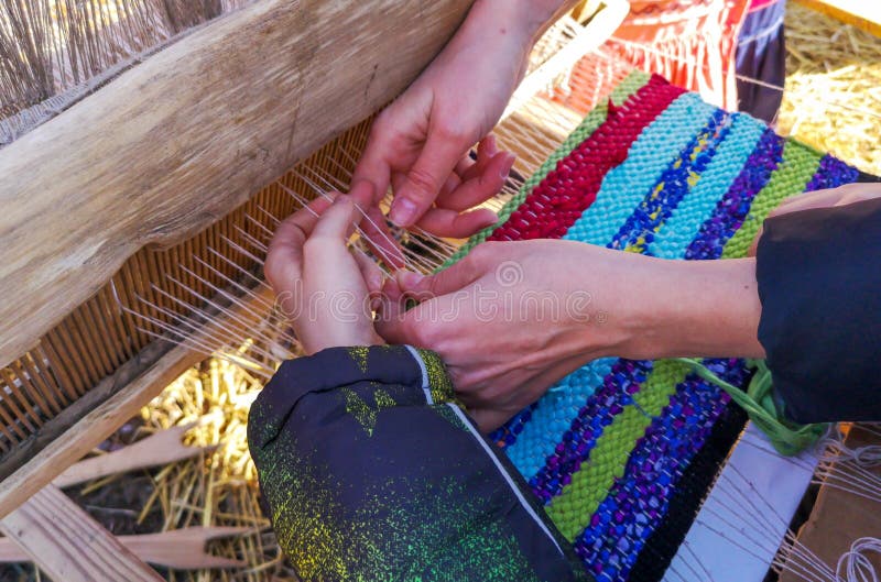 Weaving the Rug by Hand on the Machine Stock Image - Image of silk ...