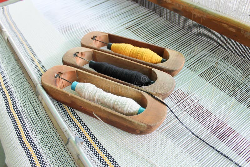 Weaving Shuttle, Weaving Loom and Shuttle on the Warp Stock Photo ...