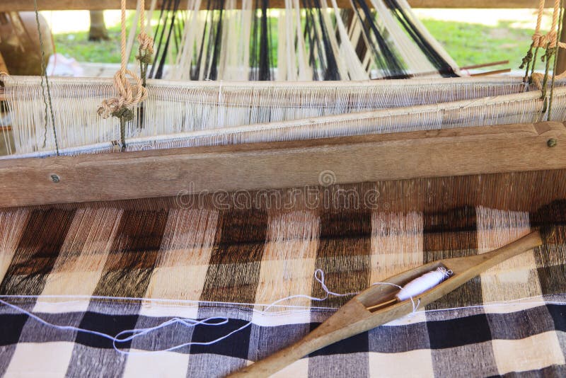 Weaving Shuttle on Thai Tradition Clothes Weaving Stock Photo - Image ...