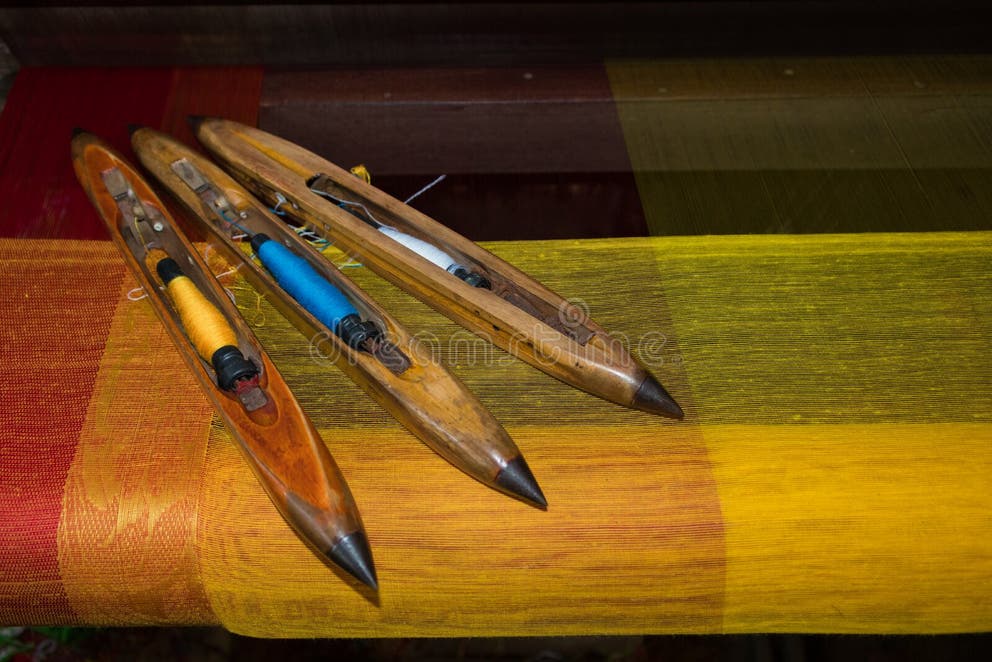 Weaving Shuttle on the Warp Stock Image - Image of equipment, bengal ...