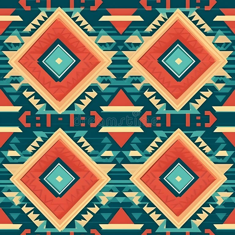 Weaving Stories with Seamless Aztec Patterns Stock Illustration ...