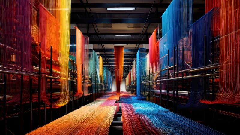 Weaving String Textile Mill Stock Illustration - Illustration of wool ...