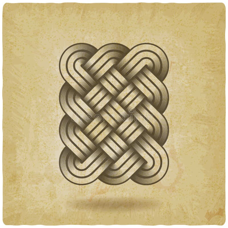 Weaving Symbol Abstract Knot Icon on Vintage Background Stock Vector ...