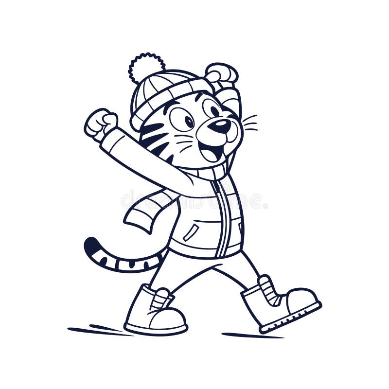 Weaving Tiger Cub in a Strained State Stock Image - Illustration of ...