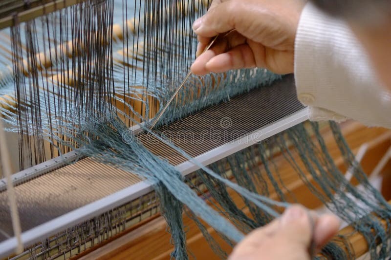 Weaving work. stock image. Image of workshop, fabric - 87761237