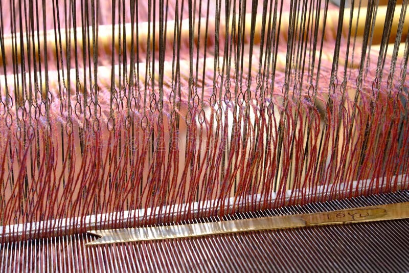 Weaving work. stock photo. Image of shuttle, woven, weaving - 87764270