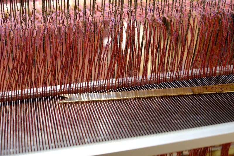 Weaving work. stock image. Image of shuttle, shawl, stall - 87764271