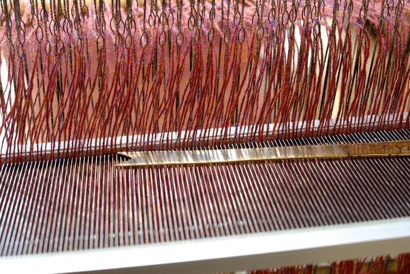Weaving work. stock image. Image of shuttle, fabric, hand - 87764347