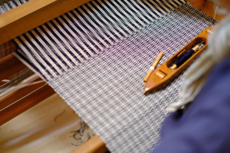 Weaving work. stock photo. Image of weaving, shuttle - 87764384