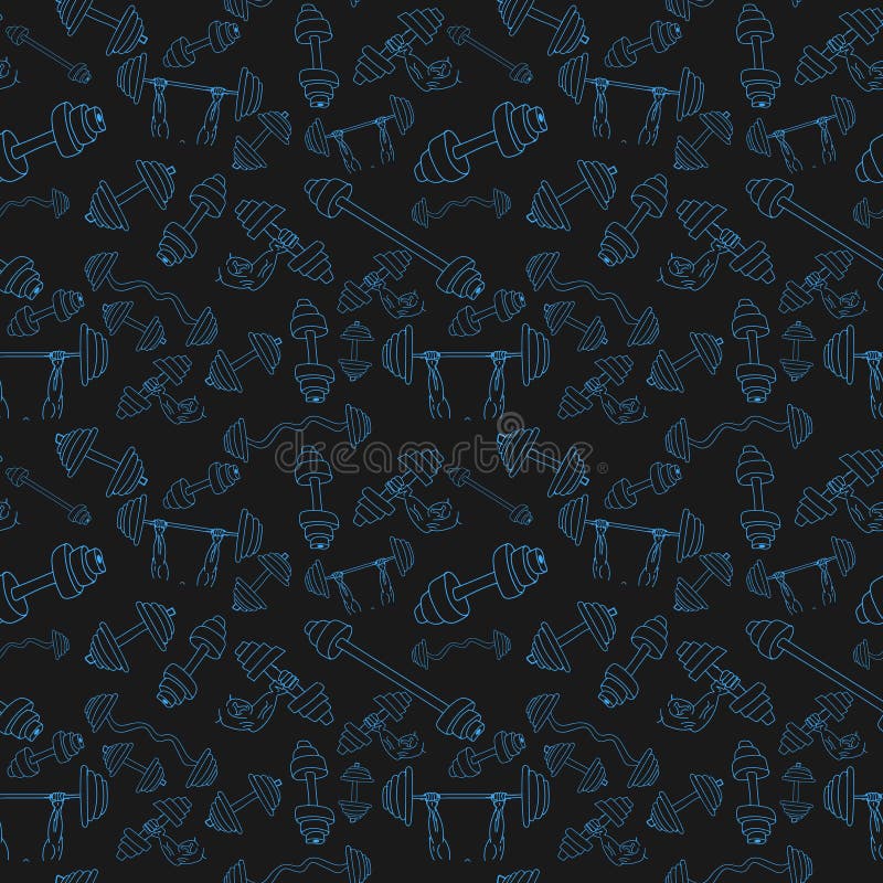 Seamless Dumbbell Pattern Isolated on Background. Stock Vector ...