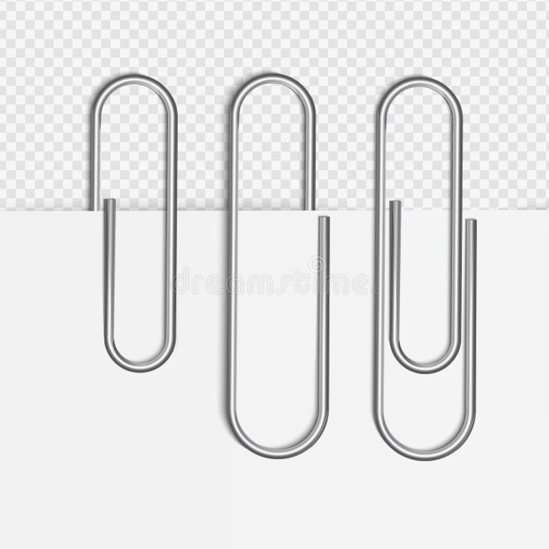 Vector Illustration of Paper Clips Attached To Piece of Paper on ...