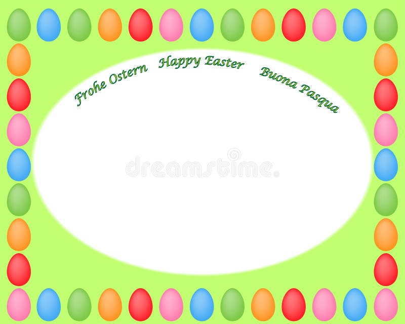 Happy Easter Frame with Coloured Eggs Stock Vector - Illustration of ...