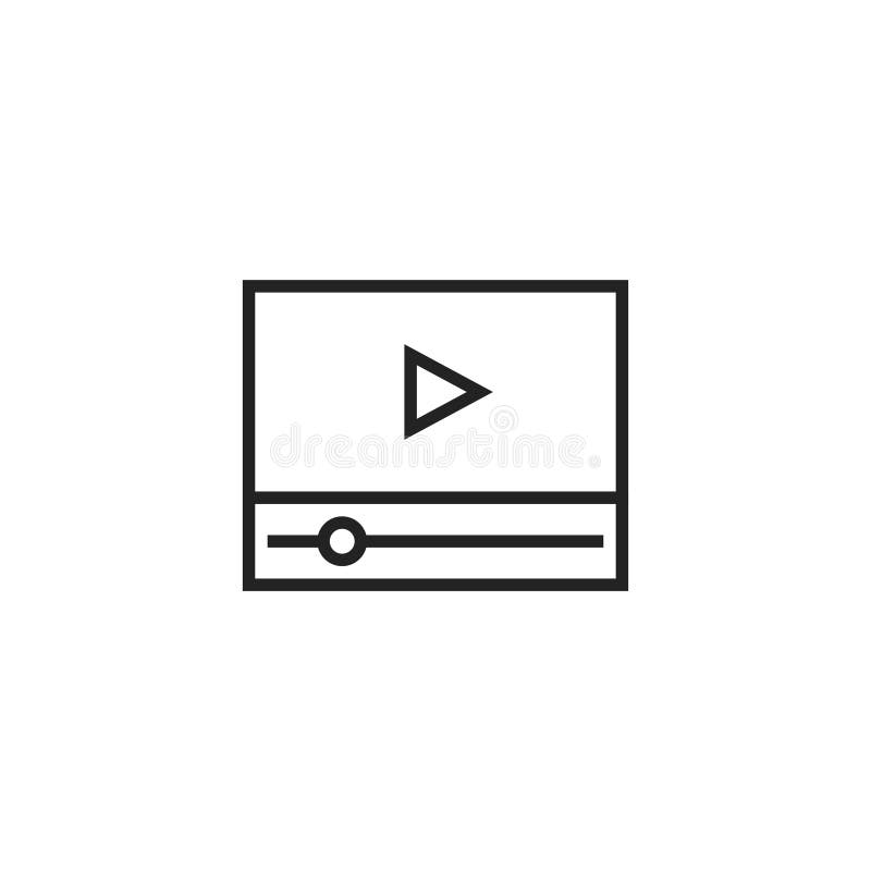 Video Player Oultine Vector Icon, Symbol or Logo. Stock Vector ...