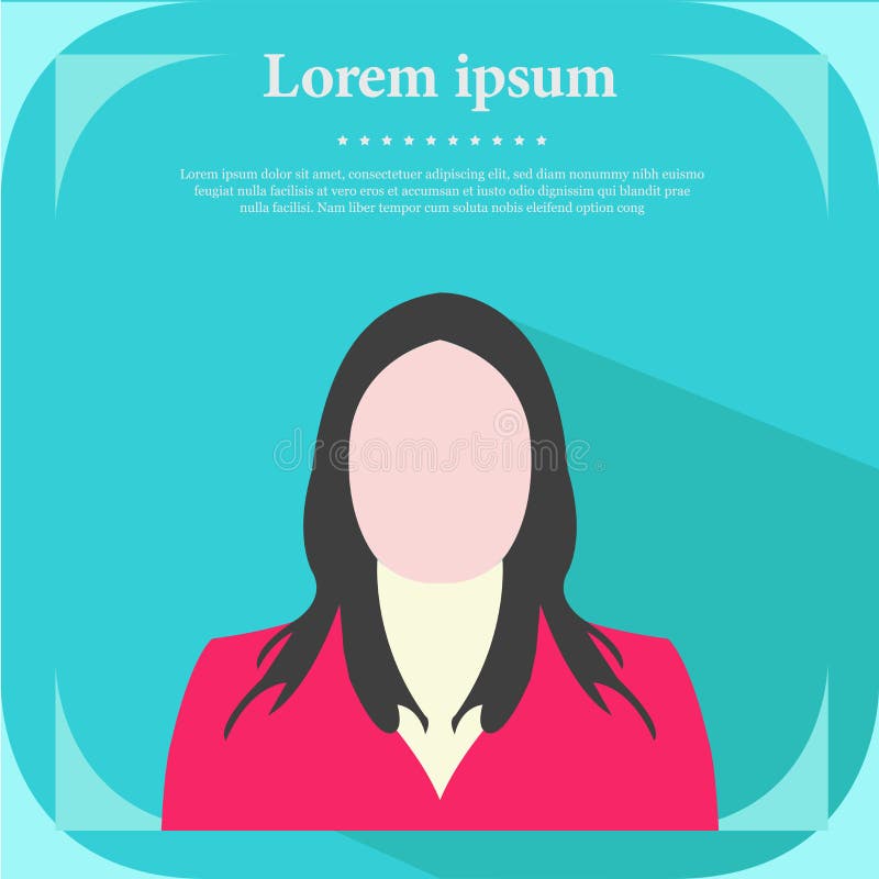 Professional Profile Icon, Female Portrait Flat Design Vector ...