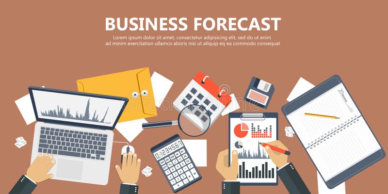 Business Forecast Banner. Flat Vector Illustration Stock Vector ...