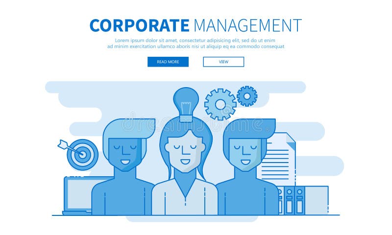Corporate Management. Development Team. Flat Vector Illustration Stock ...