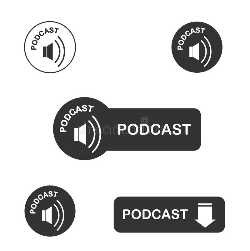 Podcast Logo Positive and Negative Stock Illustration - Illustration of ...
