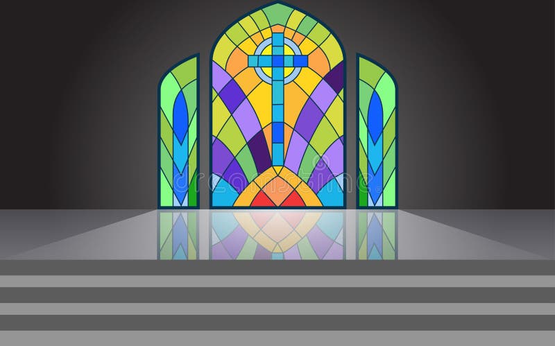 The windows in the temple stock vector. Illustration of cross - 139811962