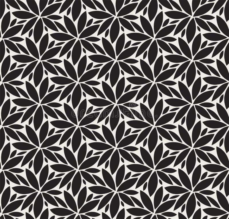 Vector Leaves Seamless Pattern. Abstract Grid Background. Geometric ...