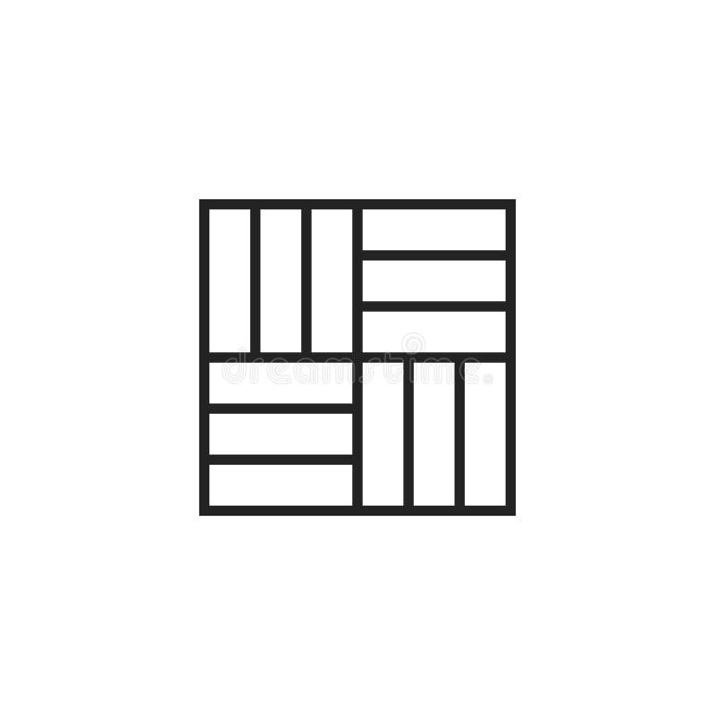 Tile Outline Vector Icon, Symbol or Logo. Stock Vector - Illustration ...