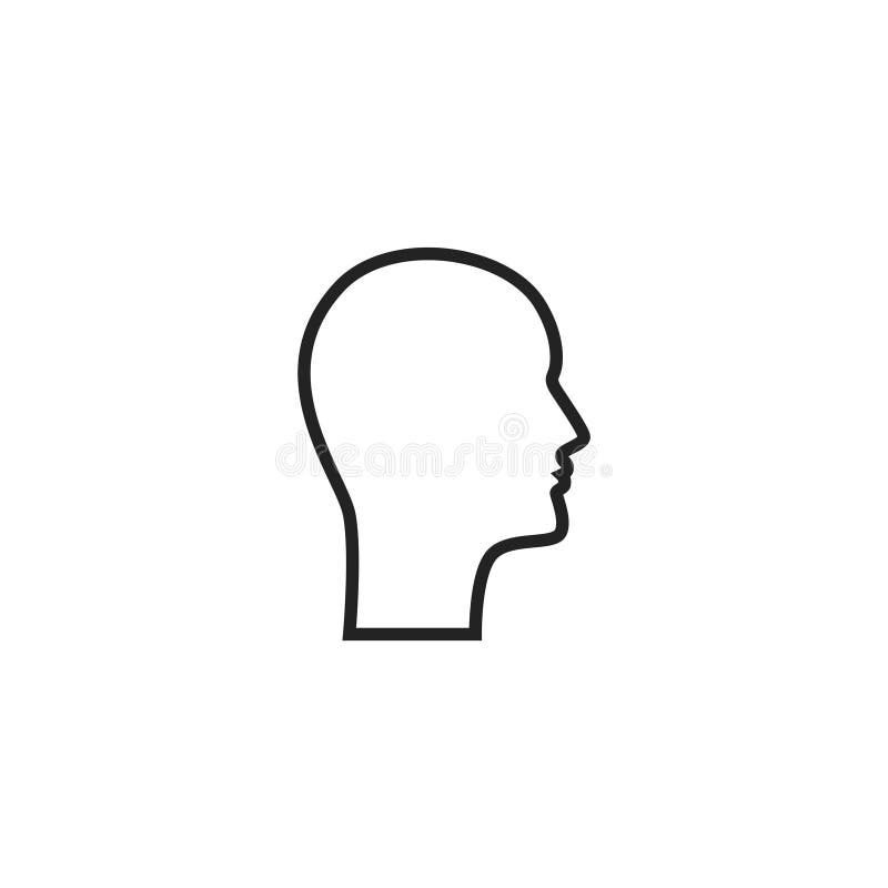 Head Profile Outline Vector Icon, Symbol or Logo. Stock Vector ...
