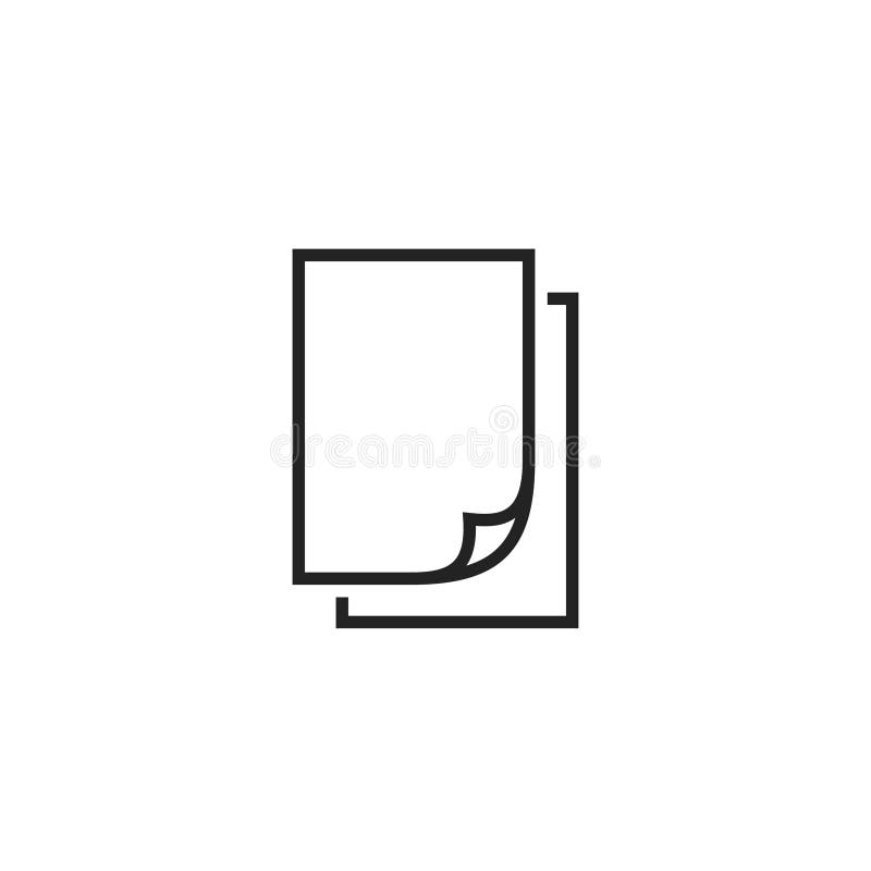 Paper Outline Vector Icon, Symbol or Logo. Stock Vector - Illustration ...