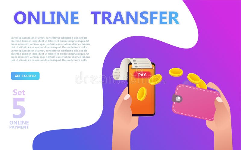Online Payment Concept Illustration Set. Stock Vector - Illustration of ...