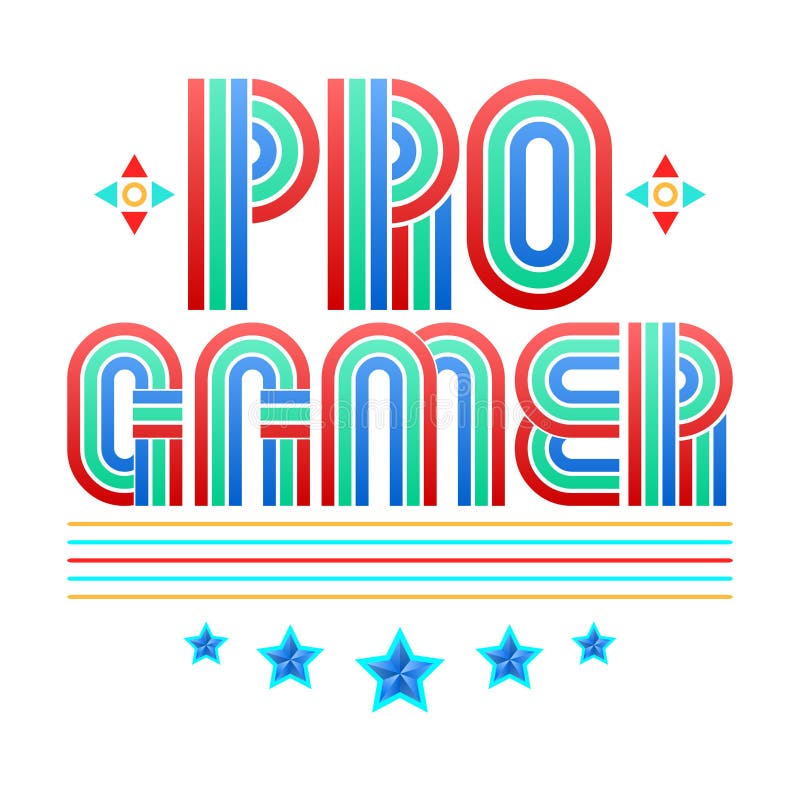 Pro Gamer, Professional Video Gamer Vector Seal Lettering Emblem Stock ...